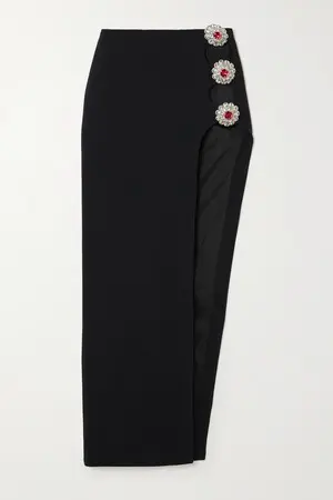 David Koma Cutout Crystal-embellished Cady Maxi Skirt