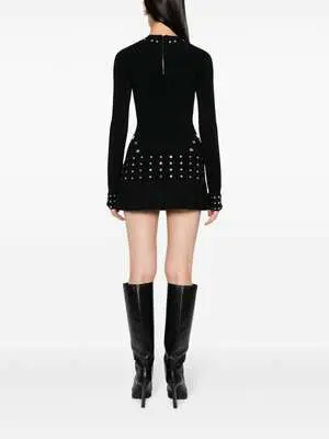 Off-White Eyelet-embellished Minidress - Black