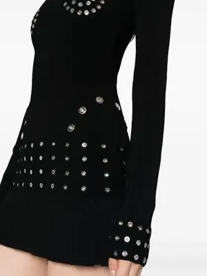 Off-White Eyelet-embellished Minidress - Black