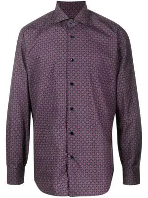 BARBA NAPOLI Geometric-print Cotton Shirt
