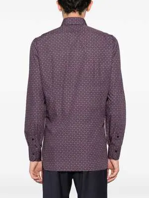 BARBA NAPOLI Geometric-print Cotton Shirt