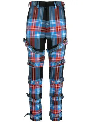 CHARLES JEFFREY Tartan Buckled Trousers - Blue