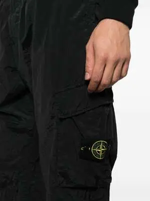 Stone Island Tapered Cargo Trousers - Black