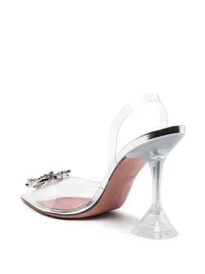 Amina Muaddi Begum Glass Slingback Pumps - Neutrals