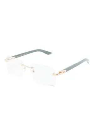 Cartier Geometric-frame Rimless Glasses - Grey