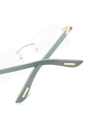 Cartier Geometric-frame Rimless Glasses - Grey