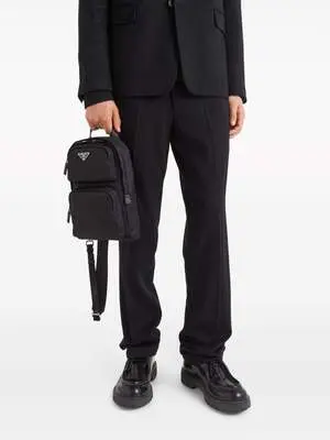 Prada Enamel Triangle-logo Backpack