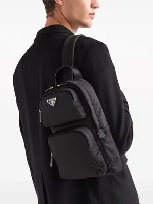 Prada Enamel Triangle-logo Backpack