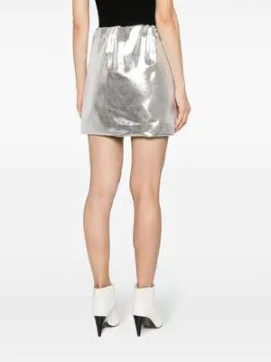 IRO PARIS Seiko Draped Lamé Miniskirt