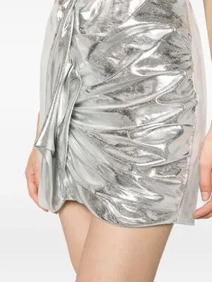 IRO PARIS Seiko Draped Lamé Miniskirt