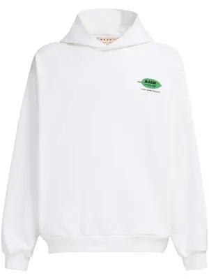 Marni Logo-print Hoodie - White