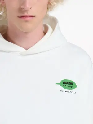 Marni Logo-print Hoodie - White