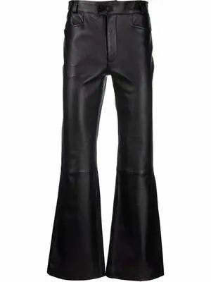ERNEST W. BAKER Leather Flare-leg Trousers