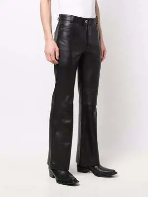 ERNEST W. BAKER Leather Flare-leg Trousers
