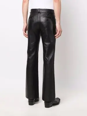 ERNEST W. BAKER Leather Flare-leg Trousers