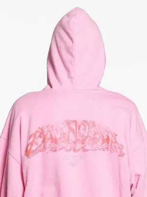 トップス BALENCIAGA offshore zip up hoodie Balenciaga Offshore Zip-Up Hoodie - Pink | Editorialist