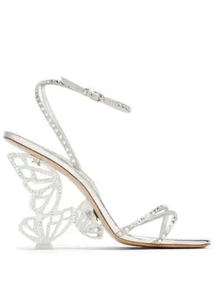 SOPHIA WEBSTER Paloma 100mm Leather Sandals - Silver