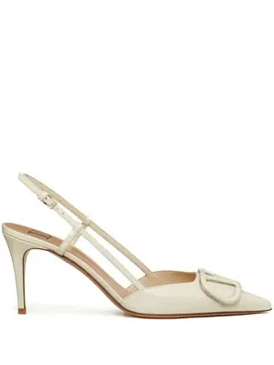 Valentino Garavani Vlogo Signature Slingback Pumps - White