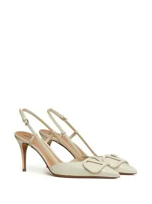 Valentino Garavani Vlogo Signature Slingback Pumps - White