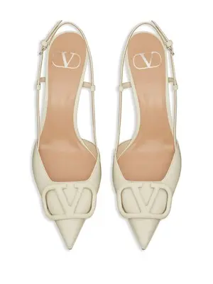 Valentino Garavani Vlogo Signature Slingback Pumps - White
