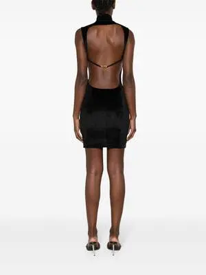 Gcds Logo-plaque Mini Dress - Black