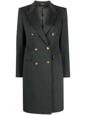 Tagliatore Double-breasted Wool-blend Coat - Grey
