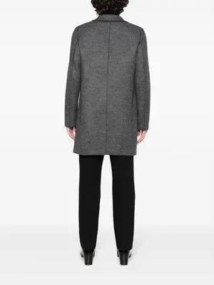 Harris Wharf London Herringbone Single-breasted Coat - Grey