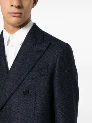 Caruso Textured Wool-blend Double-breasted Blazer