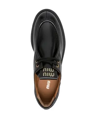 Miu Miu Chunky-sole Lace-up Shoes - Black