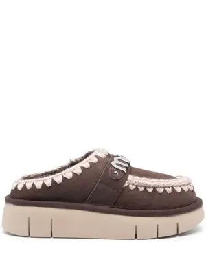 Mou Trimmed Mules Clogs For Women