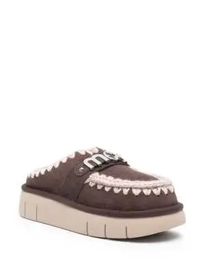 Mou Bounce Logo-plaque Mules - Brown