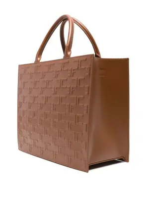Elisabetta Franchi Bold Monogram Shopper Bag - Brown