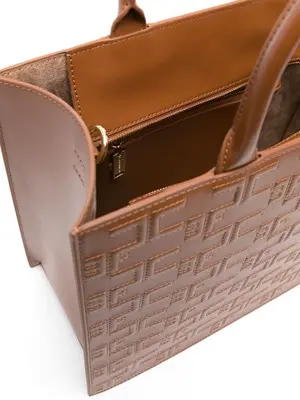 Elisabetta Franchi Bold Monogram Shopper Bag - Brown