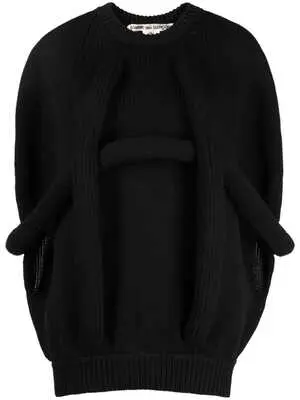 Comme Des Garçons Appliqué-detail Chunky-knit Jumper