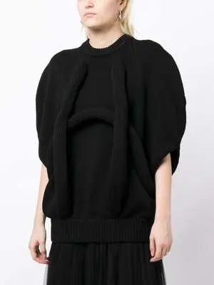 Comme Des Garçons Appliqué-detail Chunky-knit Jumper