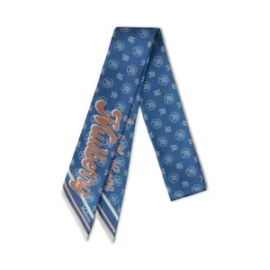 Mulberry Skinny Scarf Poplin Blue-eggshell