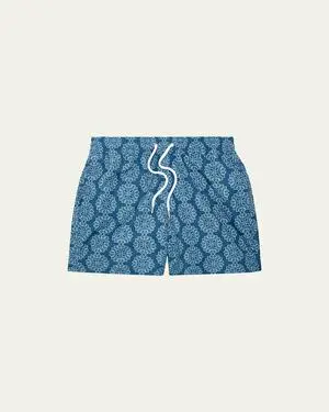 Frescobol Carioca Medallion-print Swim Shorts - Summer Night