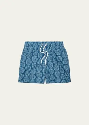 Frescobol Carioca Medallion-print Swim Shorts - Summer Night