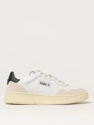 Karl Lagerfeld Leather And Suede Low Top Sneakers - White 1