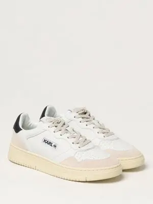 Karl Lagerfeld Leather And Suede Low Top Sneakers - White 1