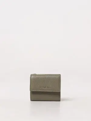 COCCINELLE Grained Leather Metallic Soft Wallet Green