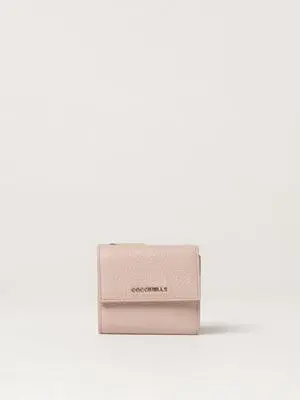 COCCINELLE Grained Leather Metallic Soft Wallet Pink
