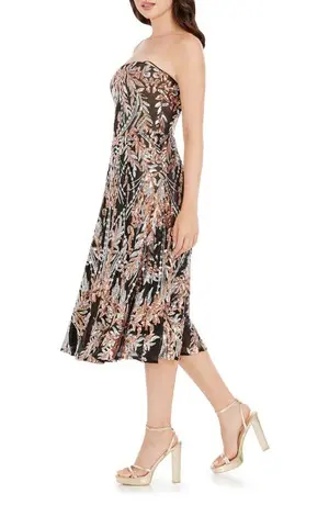 Dress The Population Ruby Sequin Strapless Midi Dress