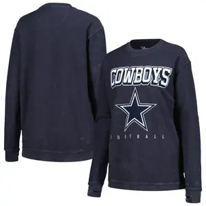 G-III 4HER BY CARL BANKS Dallas Cowboys Comfy Cord Pullover Sweatshirt - Navy