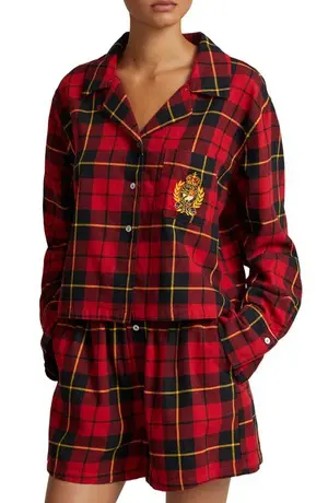 Polo Ralph Lauren Crop Organic Cotton Short Pajamas - Wallace Plaid