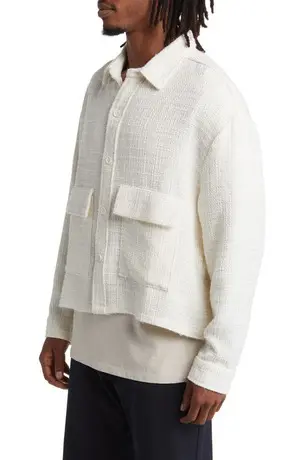 ELWOOD Textured Crop Button-up Shirt