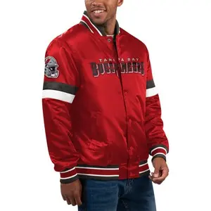 STARTER Tampa Bay Buccaneers Home Game Satin Full-snap Varsity Jacket - Red
