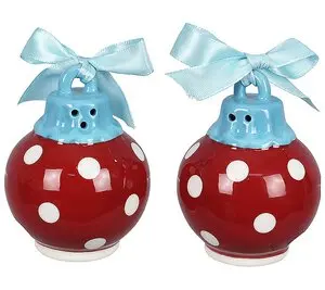YOUNG'S INC. Young's Ceramic Christmas Ornament Ball Salt & Pper Shakers - One-color