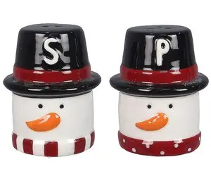 YOUNG'S INC. Young's Christmas Marshmallow Snowman Salt & Pe Pper Shaker Set - One-color