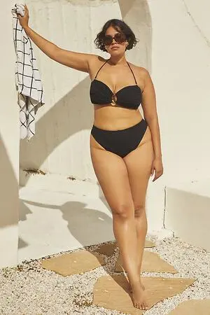 MONTCE Tori Bandeau Bikini Top - Black Pattern